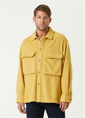 Allsaints Erkek Relaxed Fit Sarı Dış Gömlek XS/S EU Allsaints Erkek Relaxed Fit Sarı Dış Gömlek XS/S EU