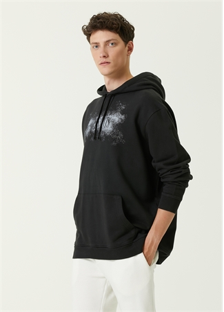 Allsaints Erkek Shadow Stamp Siyah Kapüşonlu Sweatshirt XS EU Allsaints Erkek Shadow Stamp Siyah Kapüşonlu Sweatshirt XS EU