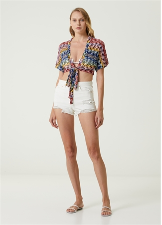 Missoni Mare Kadın Kayık Yaka Desenli Mini Elbise S IT