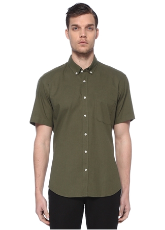 Beymen Club Erkek Haki Polo Yaka Kısa Kollu Gömlek S