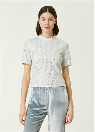 Les Benjamins Kadın Beyaz Desenli T-shirt L EU