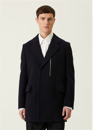 Jil Sander Erkek Lacivert Yün Kaban 48 IT Jil Sander Erkek Lacivert Yün Kaban 48 IT