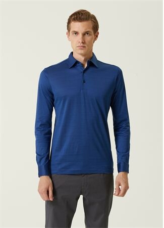 Pal Zileri Erkek Mavi Polo Yaka T-shirt S EU