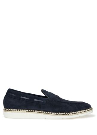 Santoni Erkek Lacivert Süet Espadril 6 US