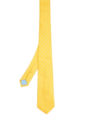 Tino Cosma Erkek Sarı Mikro Desenli İpek Kravat EU Tino Cosma Erkek Sarı Mikro Desenli İpek Kravat EU