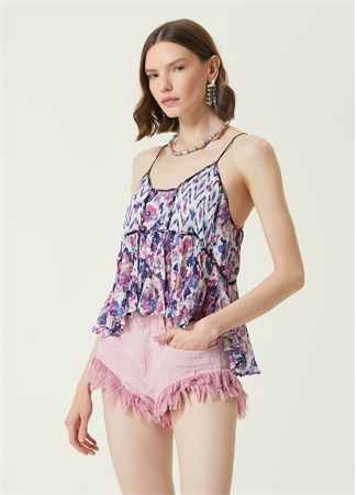 Etoile Isabel Marant Kadın Mavi Pembe Çiçek Desenli Bluz 36 Fr Etoile Isabel Marant Kadın Mavi Pembe Çiçek Desenli Bluz 36 Fr