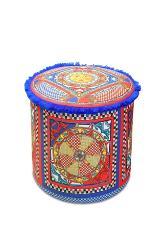 Baci Milano Sole Mio Mavi Püsküllü 45x45 Cm Puf