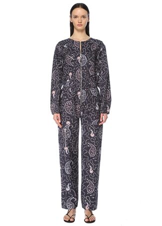 Etoile Isabel Marant Kadın Lacivert Desenli Maksi Tulum 36 FR