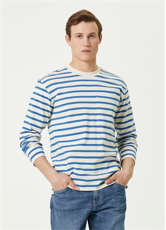 Closed Erkek Mavi Beyaz Çizgi Desenli Uzun Kollu T-shirt Xs Eu Closed Erkek Mavi Beyaz Çizgi Desenli Uzun Kollu T-shirt Xs Eu
