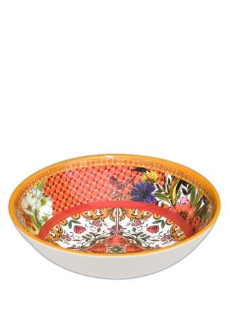 Baci Milano Turuncu Çiçek Desenli 23 Cm Tabak Kırmızı Baci Milano Turuncu Çiçek Desenli 23 Cm Tabak Kırmızı