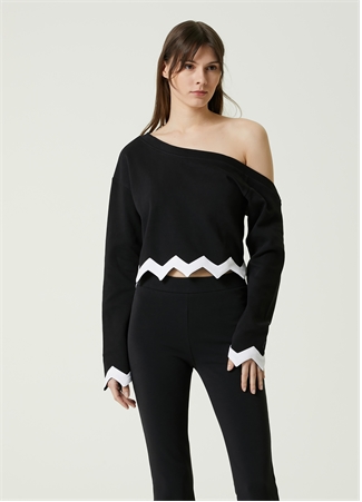 Bassigue Kadın Siyah Tek Omzu Açık Sweatshirt XS EU Bassigue Kadın Siyah Tek Omzu Açık Sweatshirt XS EU
