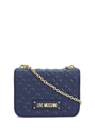 Love Moschino Kadın Siyah Kapitoneli Omuz Çantası Lacivert EU