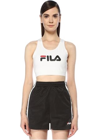 Fila Kadın Josette Beyaz U Yaka Logolu Cropped T-shirt L EU