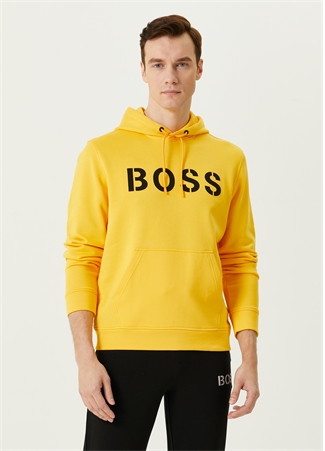 Boss Erkek Regular Fit Sarı Kapüşonlu Sweatshirt S EU Boss Erkek Regular Fit Sarı Kapüşonlu Sweatshirt S EU