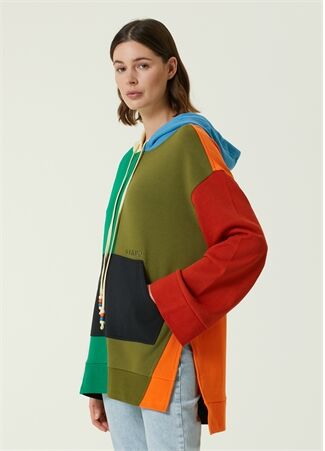 Staud Kadın Colorblock Kapüşonlu Sweatshirt XS EU Staud Kadın Colorblock Kapüşonlu Sweatshirt XS EU