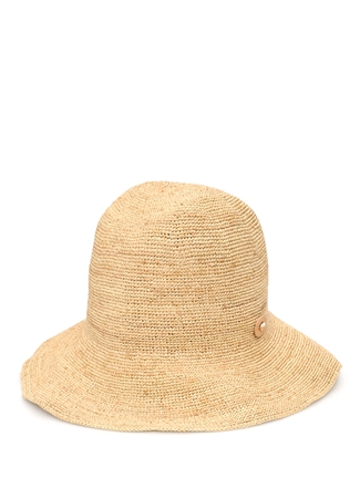 Inverni Kadın Bej Sepet Dokulu Hasır Şapka 56 EU