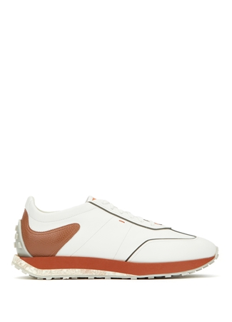 Santoni Sport Erkek Beyaz Taba Logolu Deri Sneakers 6 UK Santoni Sport Erkek Beyaz Taba Logolu Deri Sneakers 6 UK
