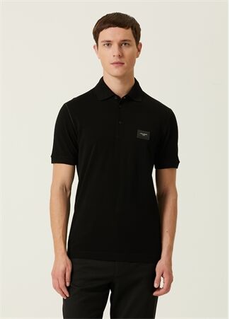 Dolce&Gabbana Erkek Siyah Polo Yaka Logolu T-shirt 44 IT