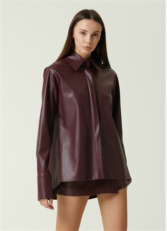 Muse For All Kadın Morris Bordo Deri Gömlek 34 EU Muse For All Kadın Morris Bordo Deri Gömlek 34 EU