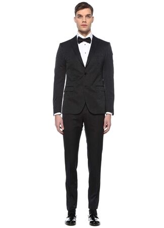 Palzileri Lab Erkek Siyah Mikro Desenli Takım Elbise 46 IT