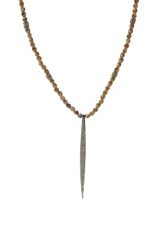 Mers Kadın Nude Ucu Sallantılı Gümüş Rengi Kolye Pembe EU