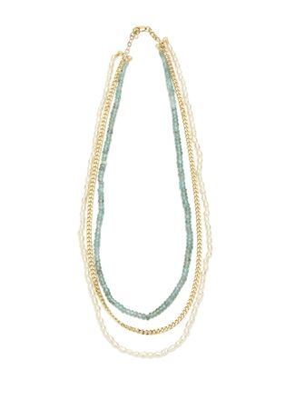 Collection Kadın 3 Sıralı İncili Altın Rengi Kolye EU