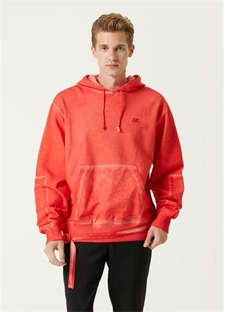 Helmut Lang Erkek Turuncu Kapüşonlu Logolu Sweatshirt S EU Helmut Lang Erkek Turuncu Kapüşonlu Logolu Sweatshirt S EU