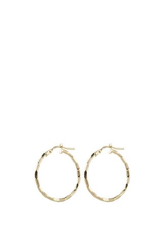 Collection Kadın Lazer Kesim Altın Rengi Halka Küpe EU