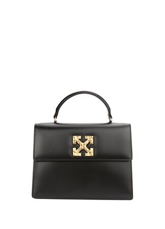 Off-White Kadın Siyah Logo Detaylı Deri Çanta EU