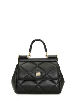 Dolce&Gabbana Kadın Sicily Siyah Deri Omuz Çantası EU Dolce&Gabbana Kadın Sicily Siyah Deri Omuz Çantası EU