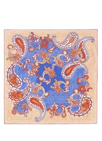 Beymen Club Kadın Colorblocked Desenli 90x90 cm İpek Eşarp EU