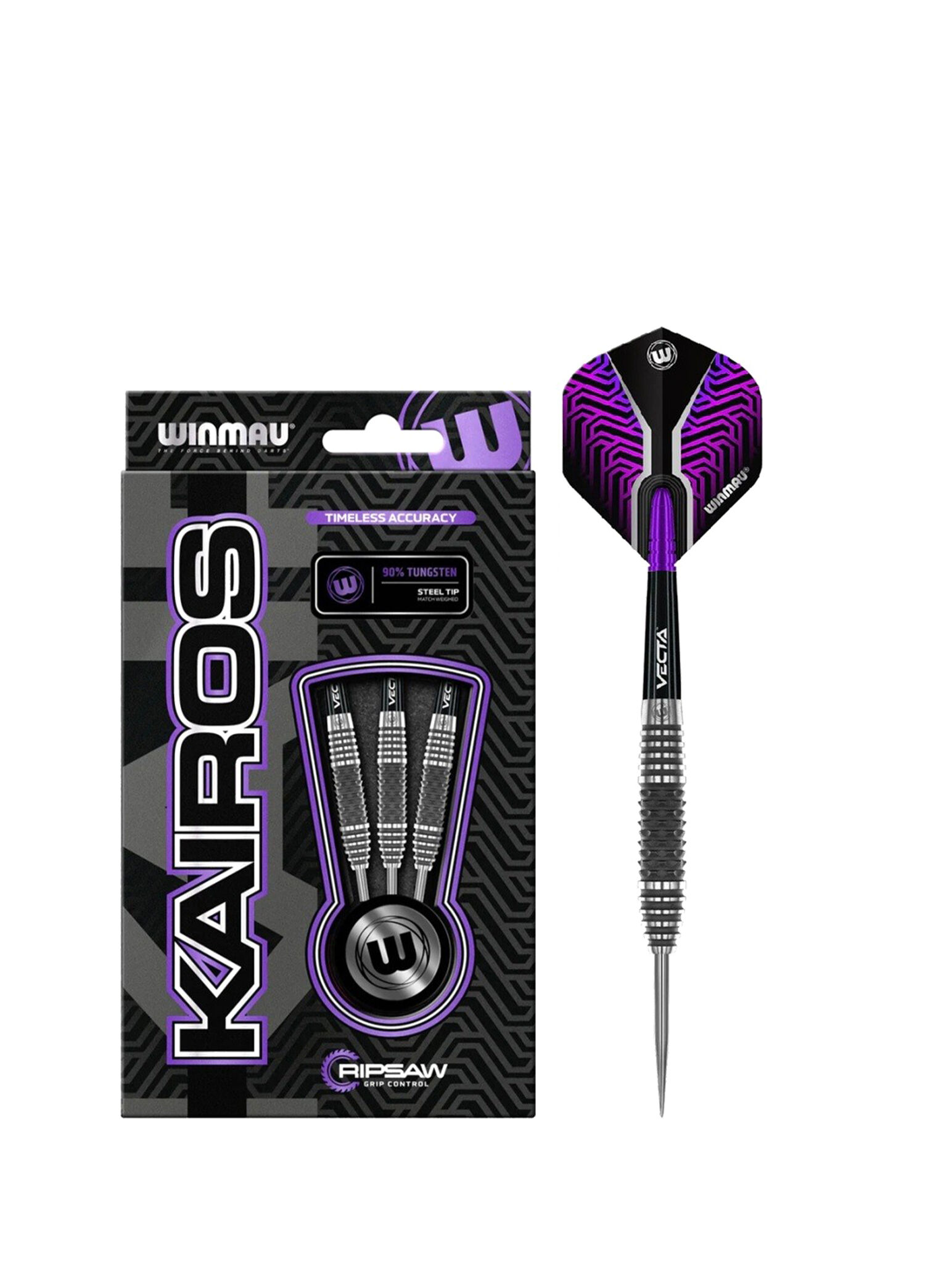 Winmau - Kairos 1 %90 Tungsten Çelik Uçlu Dart Oku - Gri