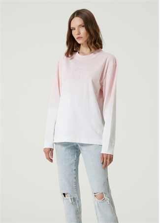T By Alexander Wang Kadın Pembe Beyaz Degrade Uzun Kol T-shirt Xs Eu T By Alexander Wang Kadın Pembe Beyaz Degrade Uzun Kol T-shirt Xs Eu