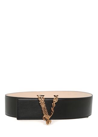 Versace Kadın Siyah Logo Tokalı Deri Kemer 75 EU Versace Kadın Siyah Logo Tokalı Deri Kemer 75 EU
