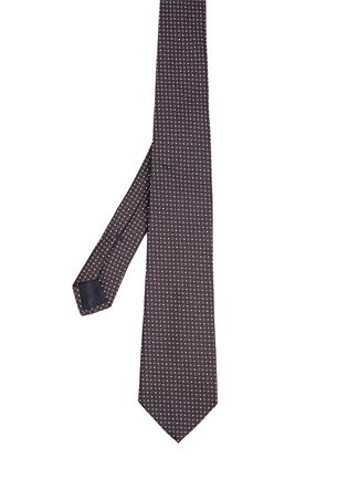 Beymen Collection Erkek Kahverengi Desenli İpek Kravat EU IT