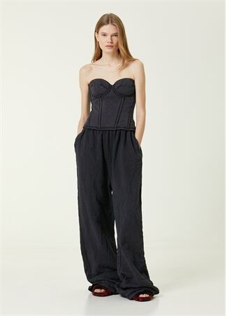 Balenciaga Kadın Siyah Bol Paça Pantolon S EU