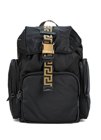 Versace Erkek Siyah Logolu Sırt Çantası EU Versace Erkek Siyah Logolu Sırt Çantası EU