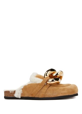 Jw Anderson Kadın Bej Zincir Detaylı Süet Terlik 36 EU