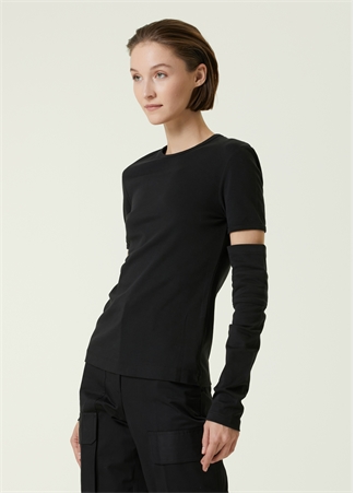 Helmut Lang Kadın Siyah Kolu Kesim Detaylı Bluz XS EU Helmut Lang Kadın Siyah Kolu Kesim Detaylı Bluz XS EU