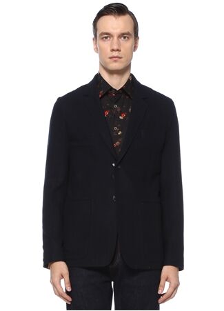 Paul Smith Erkek Lacivert Kelebek Yaka Yün Ceket 48 IT