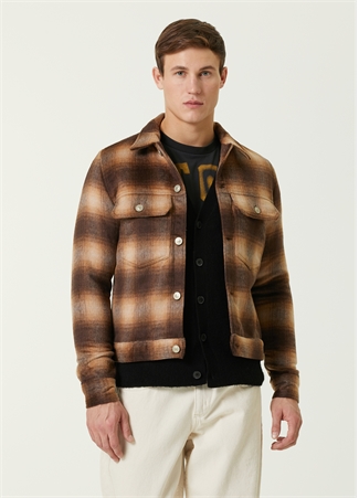 Allsaints Erkek Sundown Taba Ekoseli Dış Gömlek Turuncu S EU Allsaints Erkek Sundown Taba Ekoseli Dış Gömlek Turuncu S EU