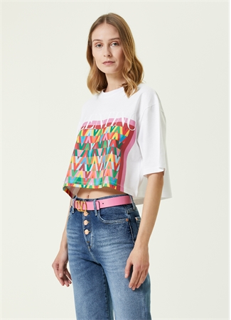 Valentino Kadın V Optical Beyaz Bisiklet Yaka T-shirt S EU Valentino Kadın V Optical Beyaz Bisiklet Yaka T-shirt S EU