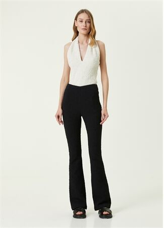 Msgm Kadın Siyah Jakarlı Bol Paça Pantolon 38 IT