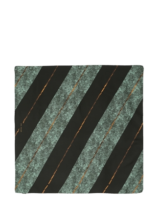 Pal Zileri Erkek Gri Siyah Verev Çizgili İpek Fular EU Pal Zileri Erkek Gri Siyah Verev Çizgili İpek Fular EU