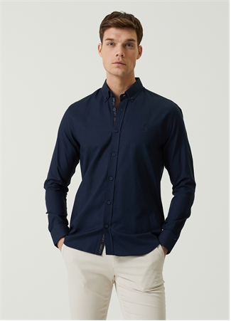 Beymen Club Erkek Slim Fit Lacivert Patı Reflektif Baskılı Gömlek S Beymen Club Erkek Slim Fit Lacivert Patı Reflektif Baskılı Gömlek S