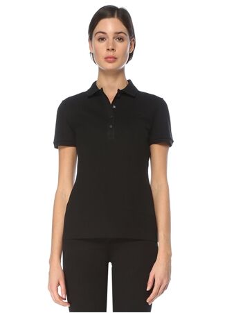 Lacoste Kadın Siyah Polo Yaka T-shirt Sarı S EU