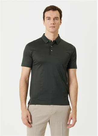 Canali Erkek Haki Polo Yaka T-shirt Yeşil 48 IT Canali Erkek Haki Polo Yaka T-shirt Yeşil 48 IT
