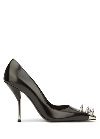 Alexander McQueen Kadın Siyah Plaka Detaylı Deri Stiletto 36 EU Alexander McQueen Kadın Siyah Plaka Detaylı Deri Stiletto 36 EU