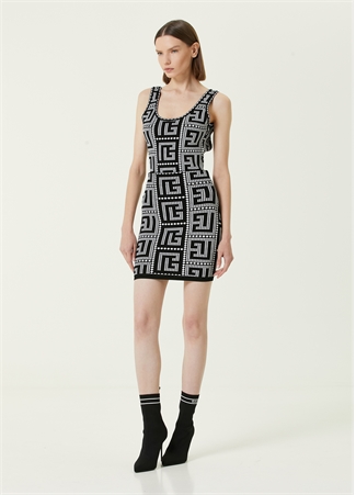 Balmain Kadın Siyah Beyaz Jakarlı Mini Triko Etek 34 FR Balmain Kadın Siyah Beyaz Jakarlı Mini Triko Etek 34 FR