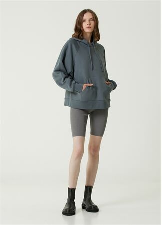 Allsaints Kadın Talon Mavi Kapüşonlu Sweatshirt S EU